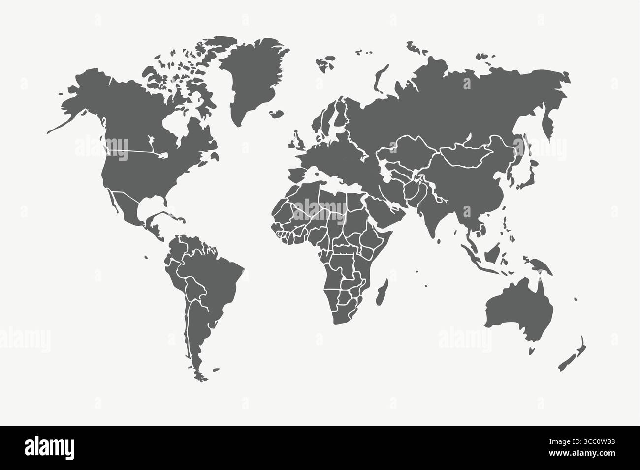 Simple flat political world map hi-res stock photography and images - Alamy