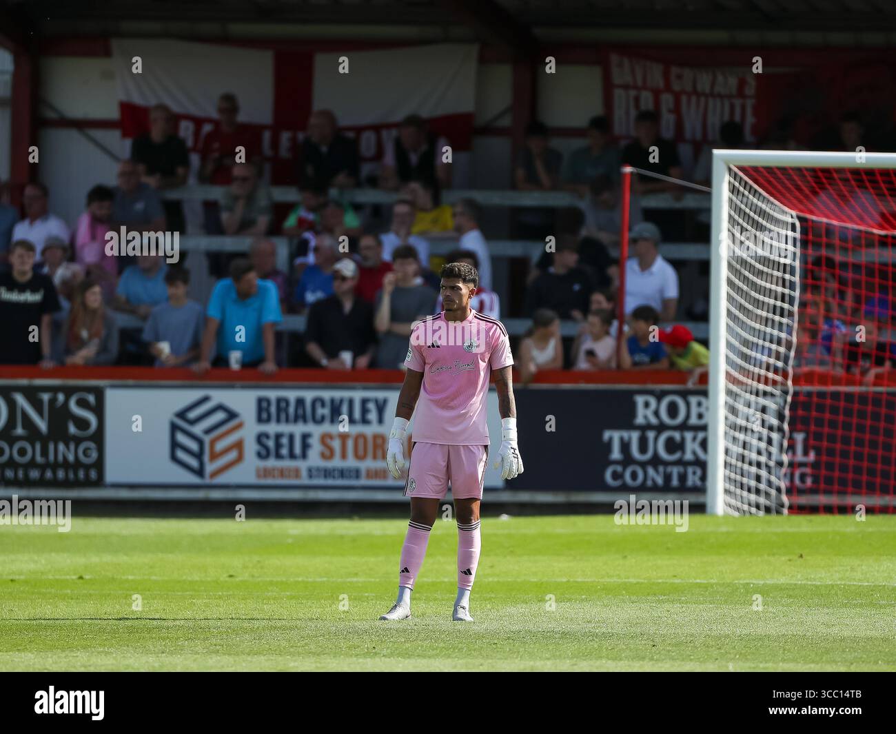 Brackley, UK. 9th August 2025. Cameron Gregory of Brackley Town during ...