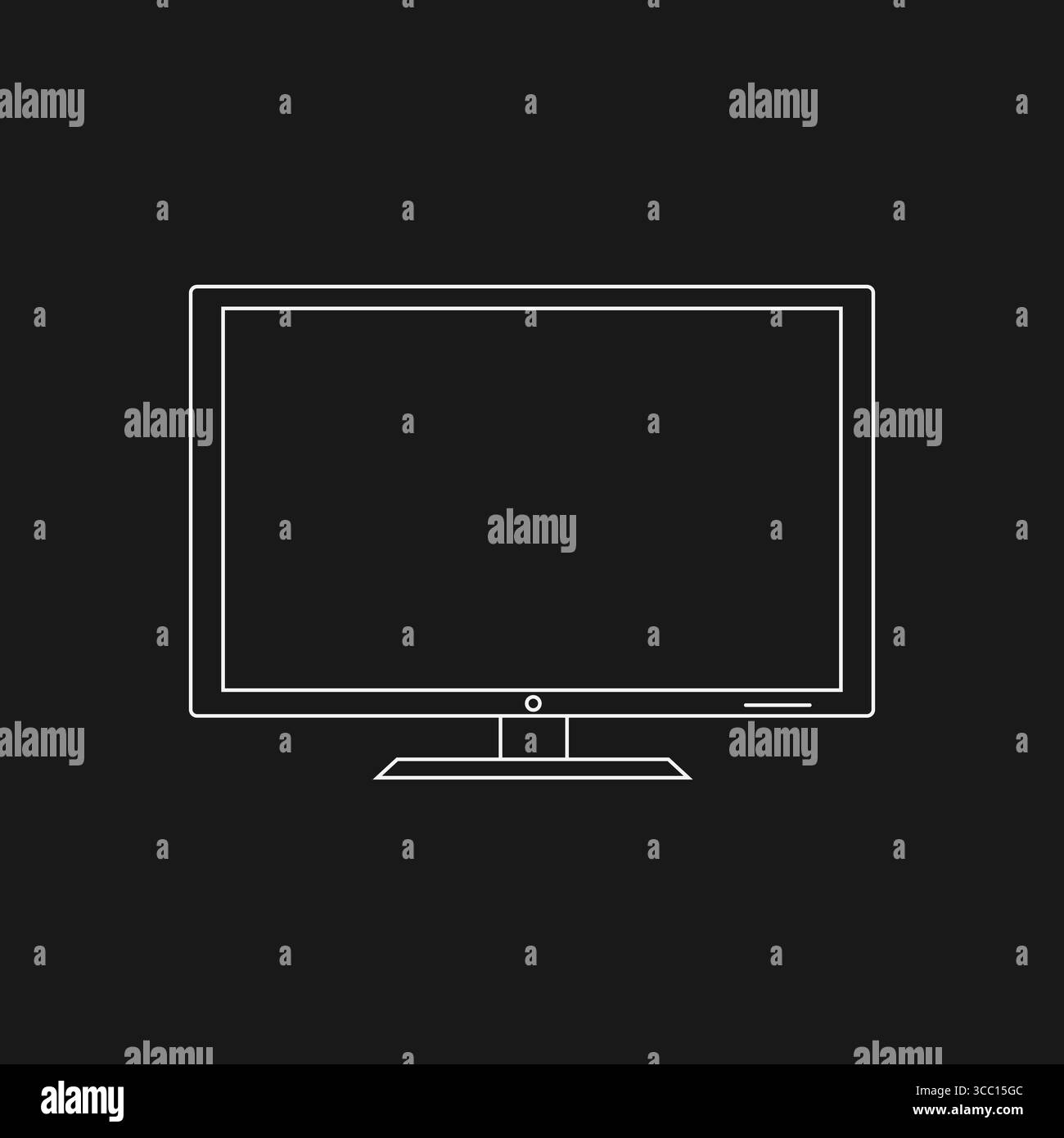 Modern Television (TV) Screen Line Art Icon for Entertainment and ...