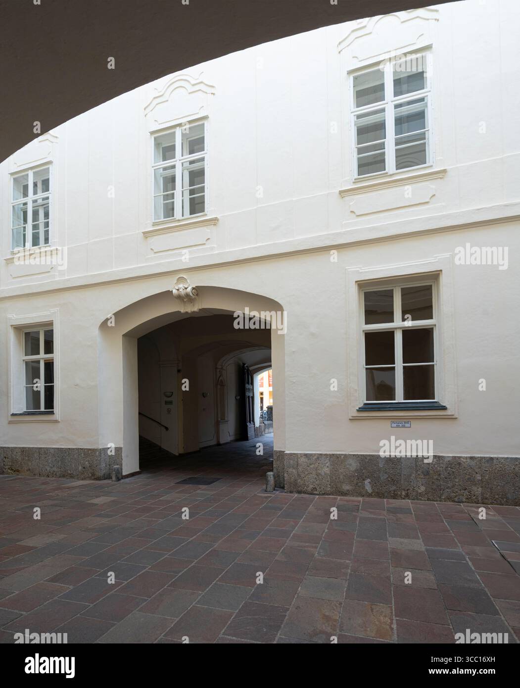 Innsbruck, Austria. July 31, 2025. typical pedestrian passages under ...