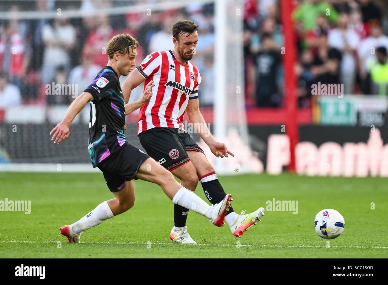 Sheffield, UK. 9th Aug, 2025. Jack Robinson of Sheffield United passes ...