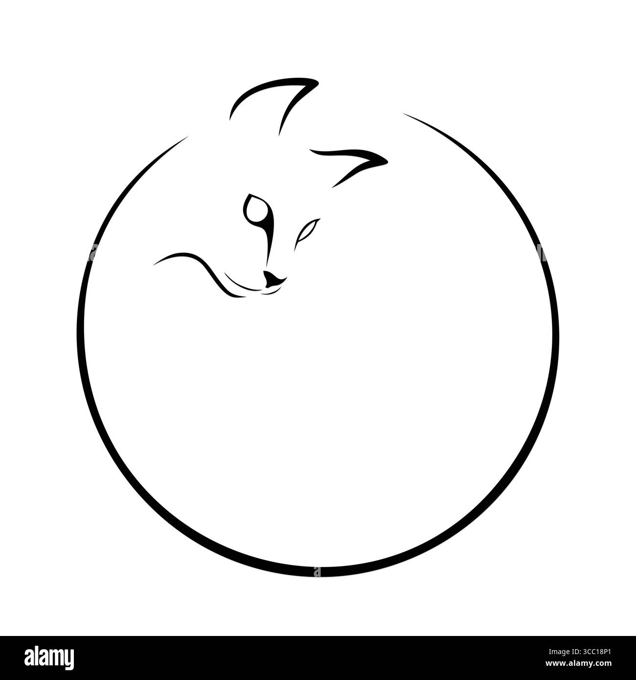 The round symbol of stylized cat Stock Vector Image & Art - Alamy