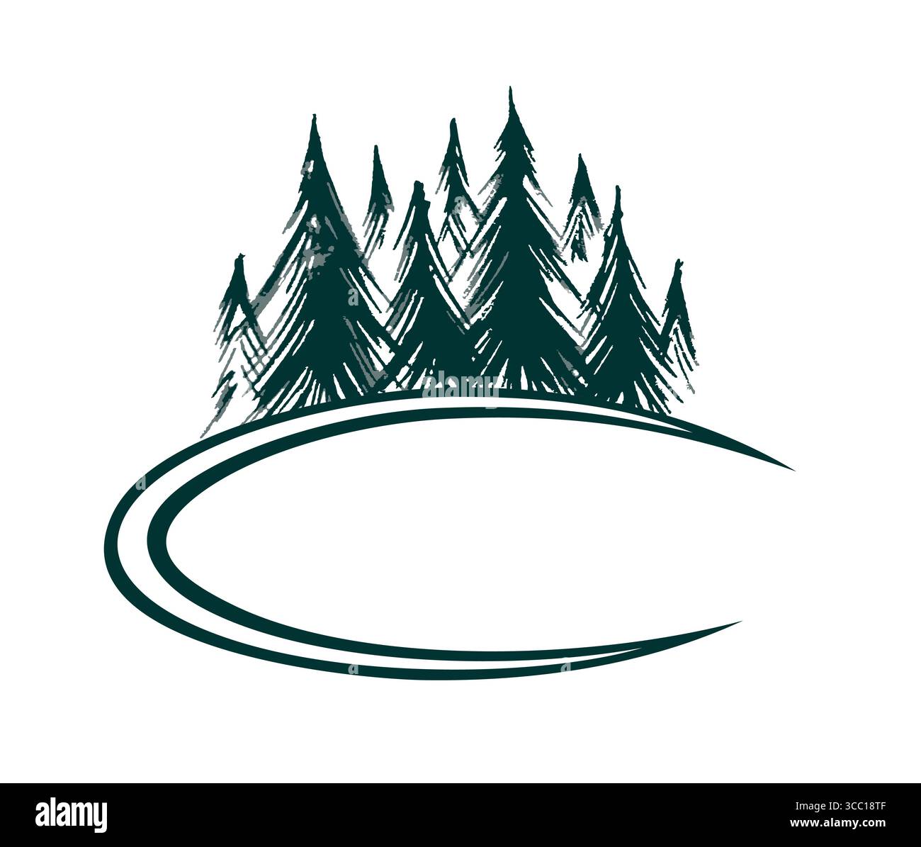 Pine tree forest watercolor Stock Vector Images - Alamy