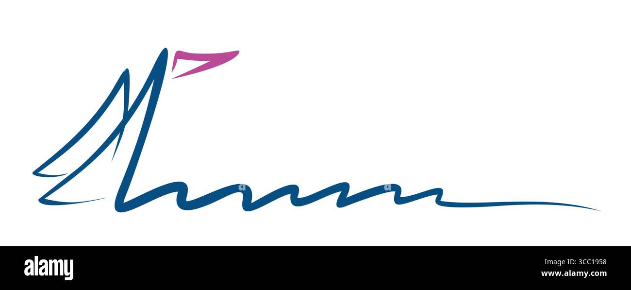 The one yacht boat Stock Vector Images - Alamy