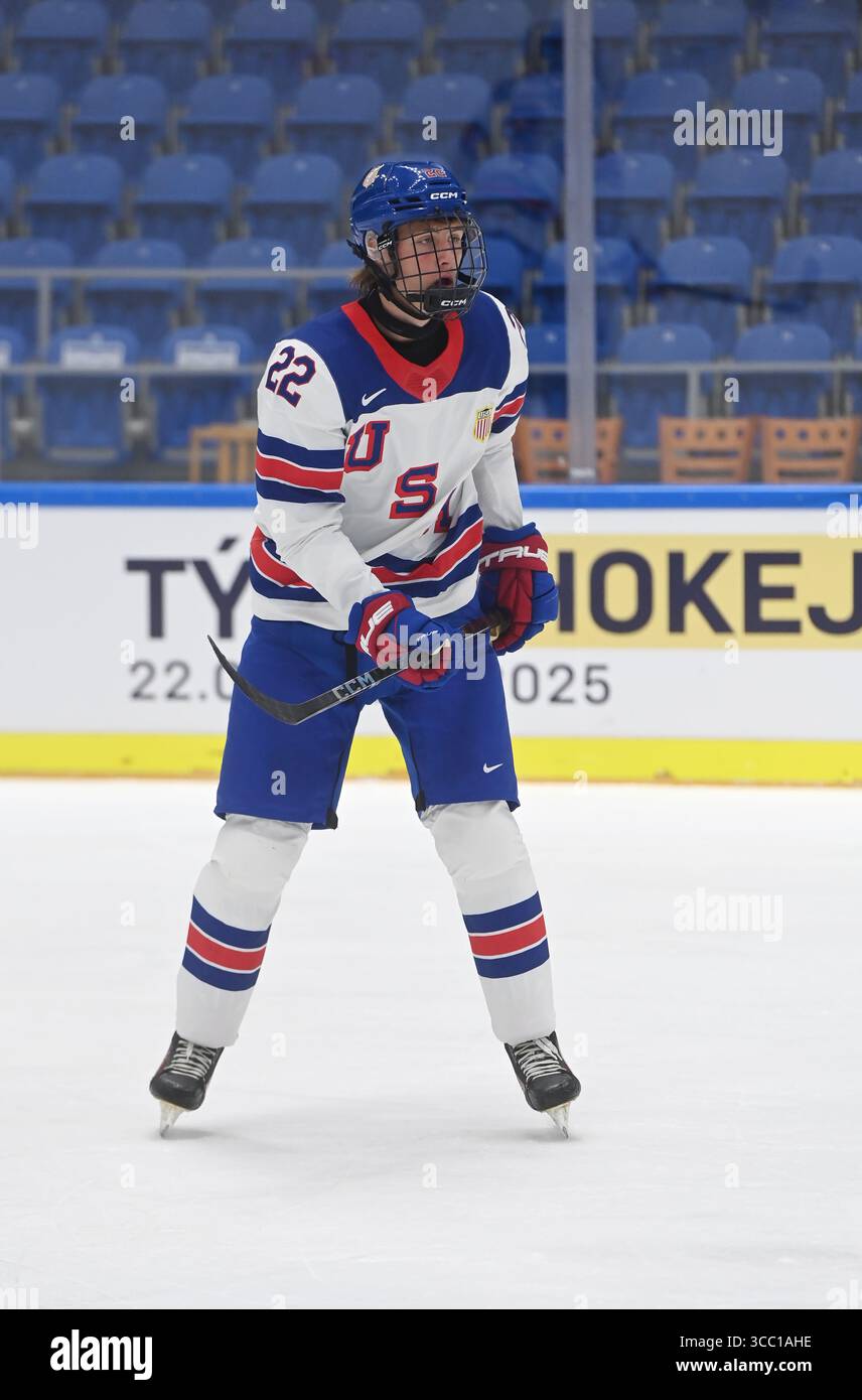 Brooks Rogowski (USA) during the preparatory game of U18 hockey players ...