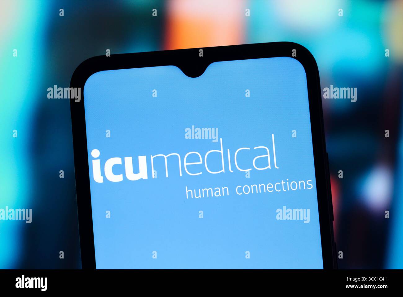 In this photo illustration, the ICU Medical logo is seen displayed on a ...