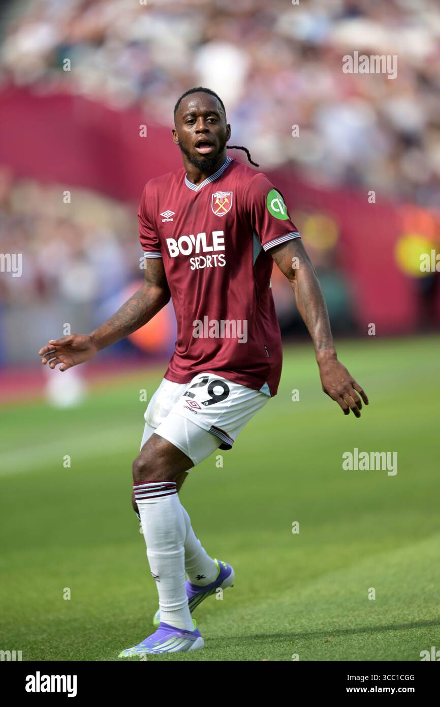 London UK 9th August 2025. Aaron Wan-Bissaka of West Ham United during ...