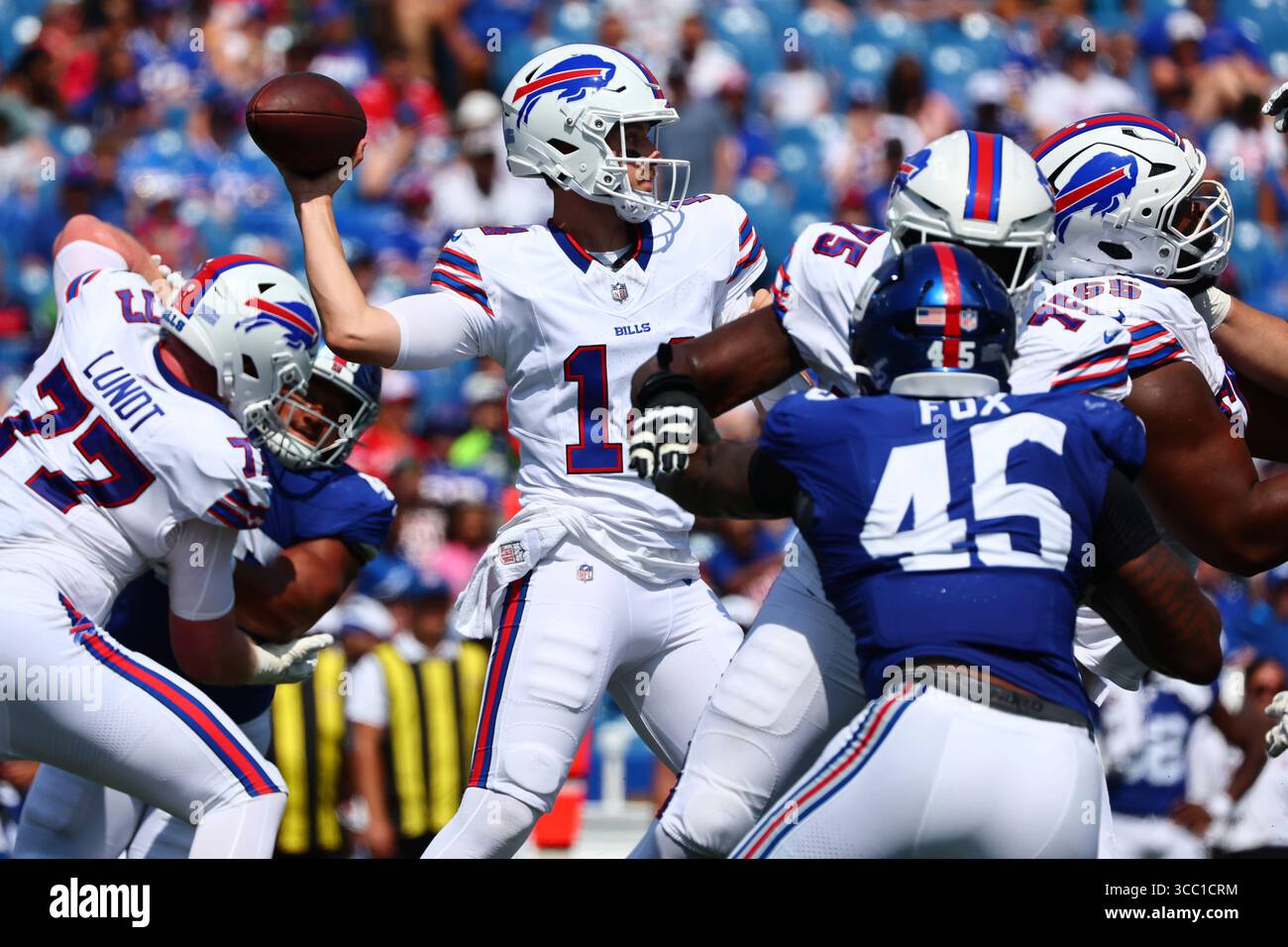 Buffalo Bills quarterback Mike White (14) throws a pass during the ...