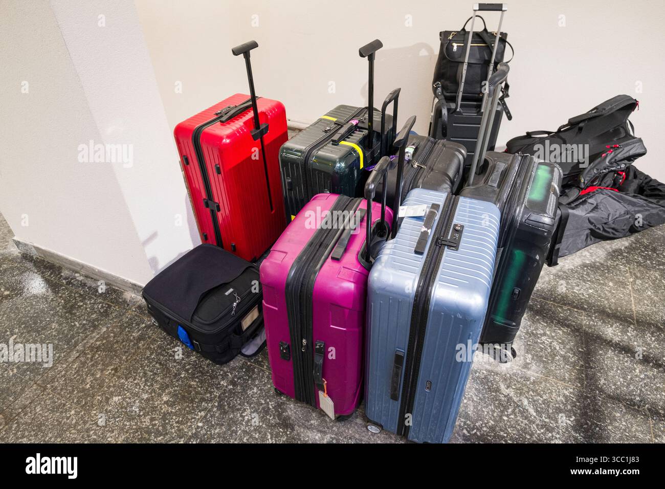 Luggage in Saas-Fee, Busterminal bus terminal, Visp District, Valais ...