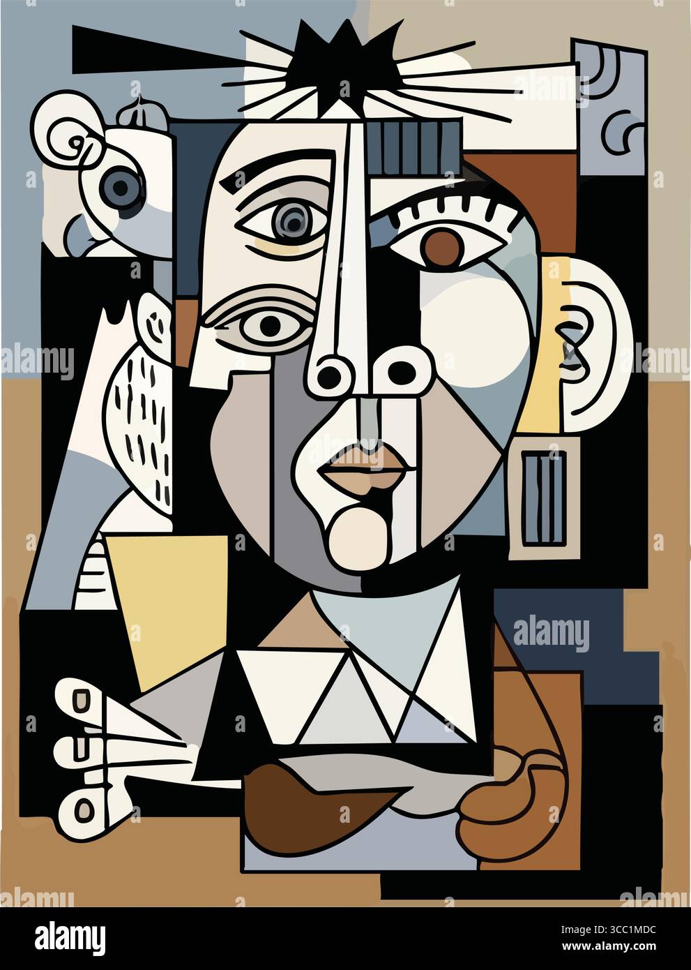 Human head face formed lines Cut Out Stock Images & Pictures - Alamy