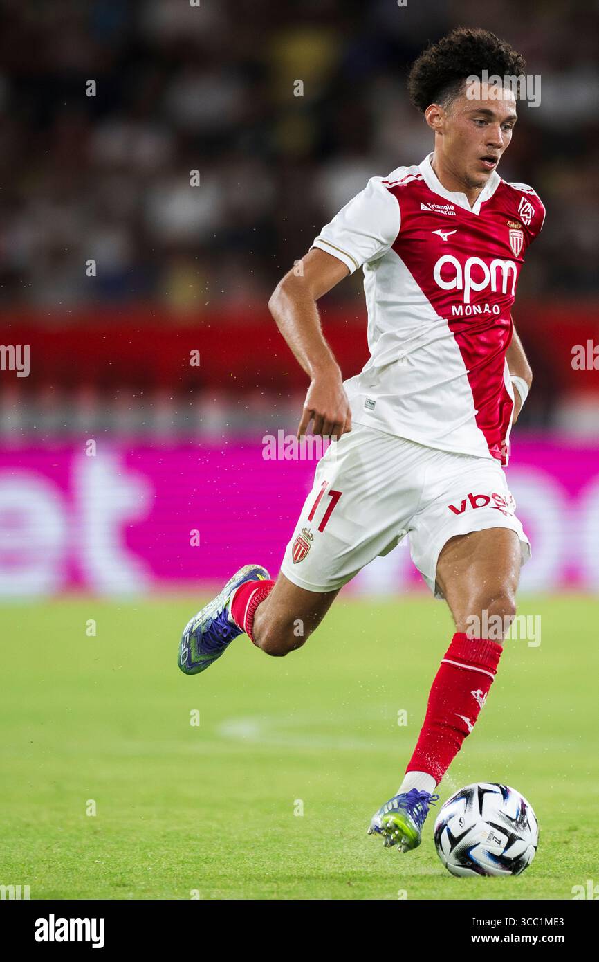 Maghnes Akliouche of AS Monaco in action during the friendly football ...
