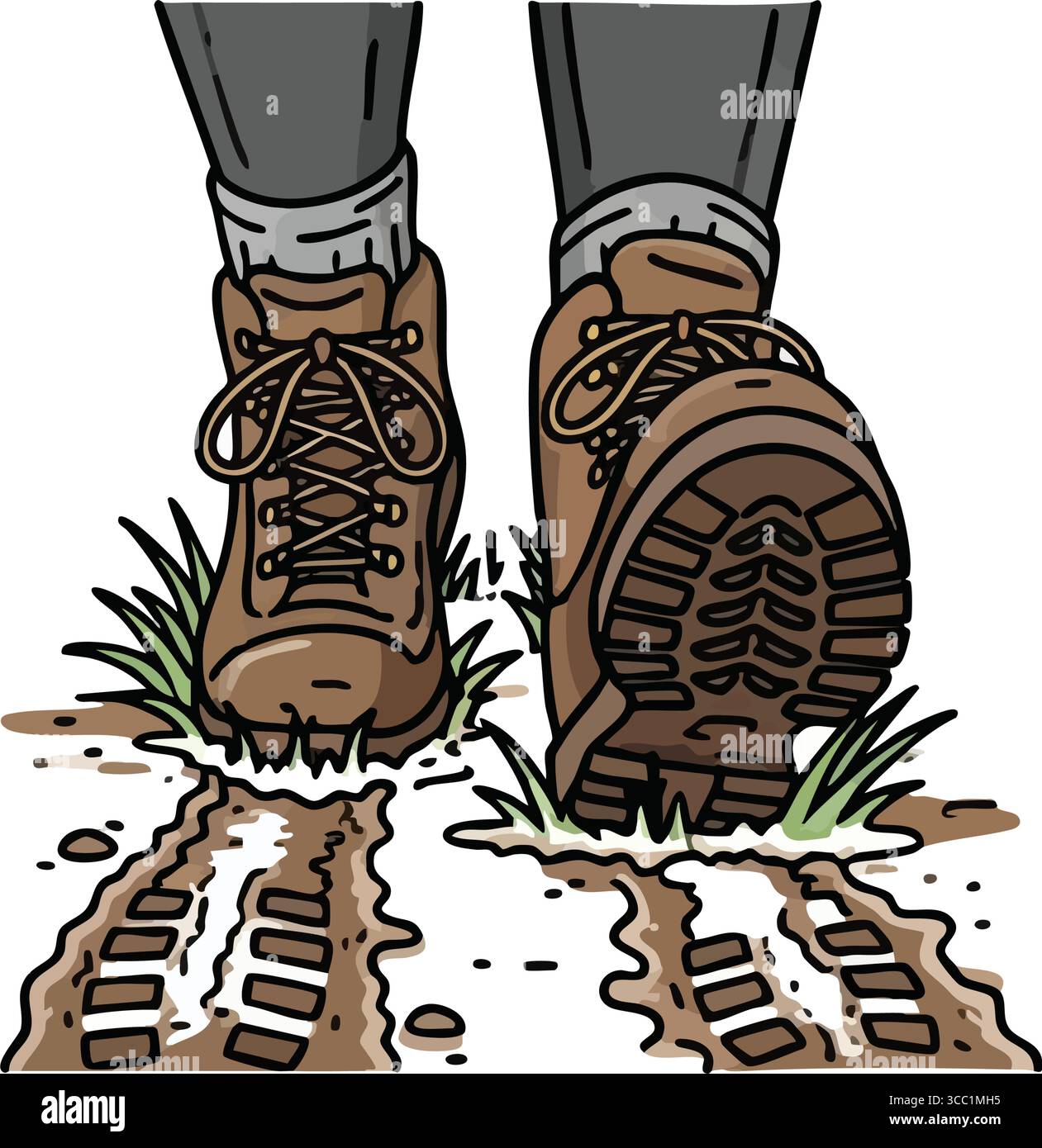 Track wet mud footprints Stock Vector Images - Alamy