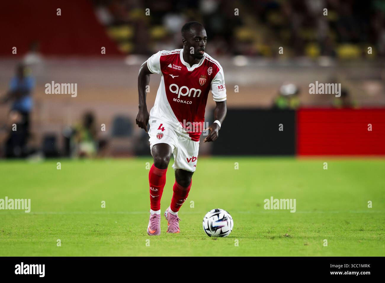Jordan Teze of AS Monaco in action during the friendly football match ...