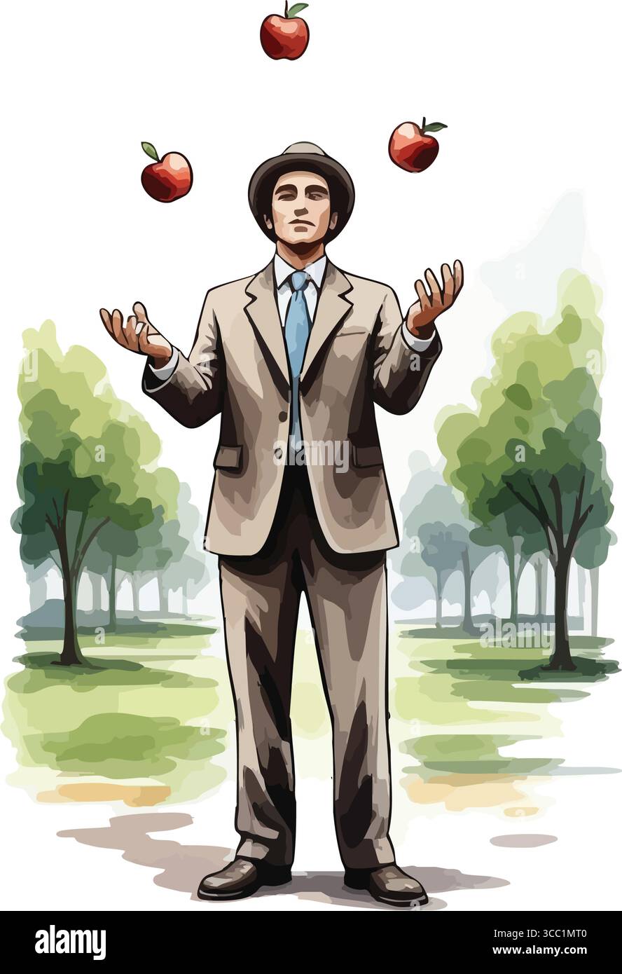 Businessman juggling apples outdoors hi-res stock photography and ...