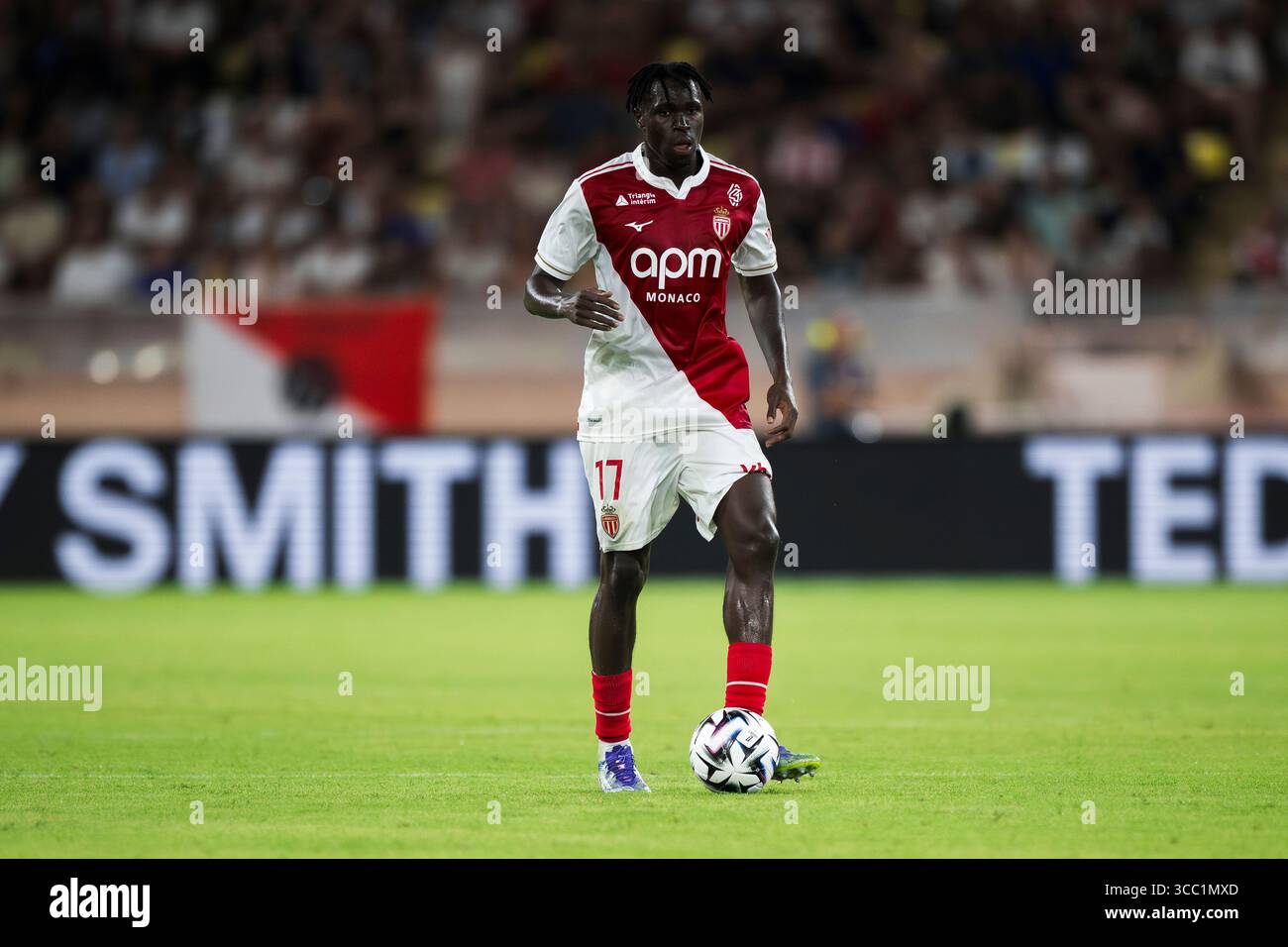 Wilfried Singo of AS Monaco in action during the friendly football ...