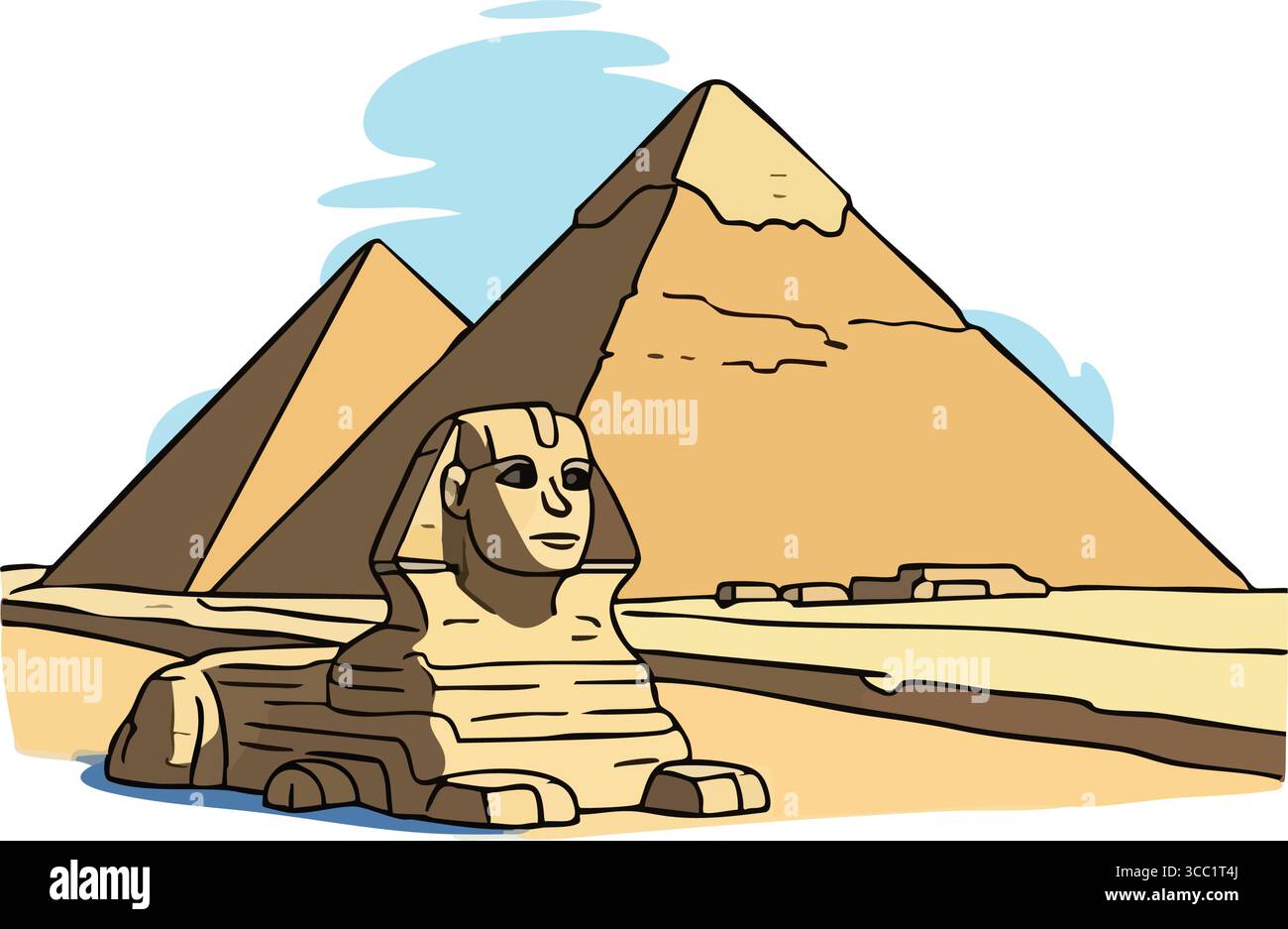 Great Sphinx and Giza Pyramids Egypt. Iconic Egyptian landmarks ...