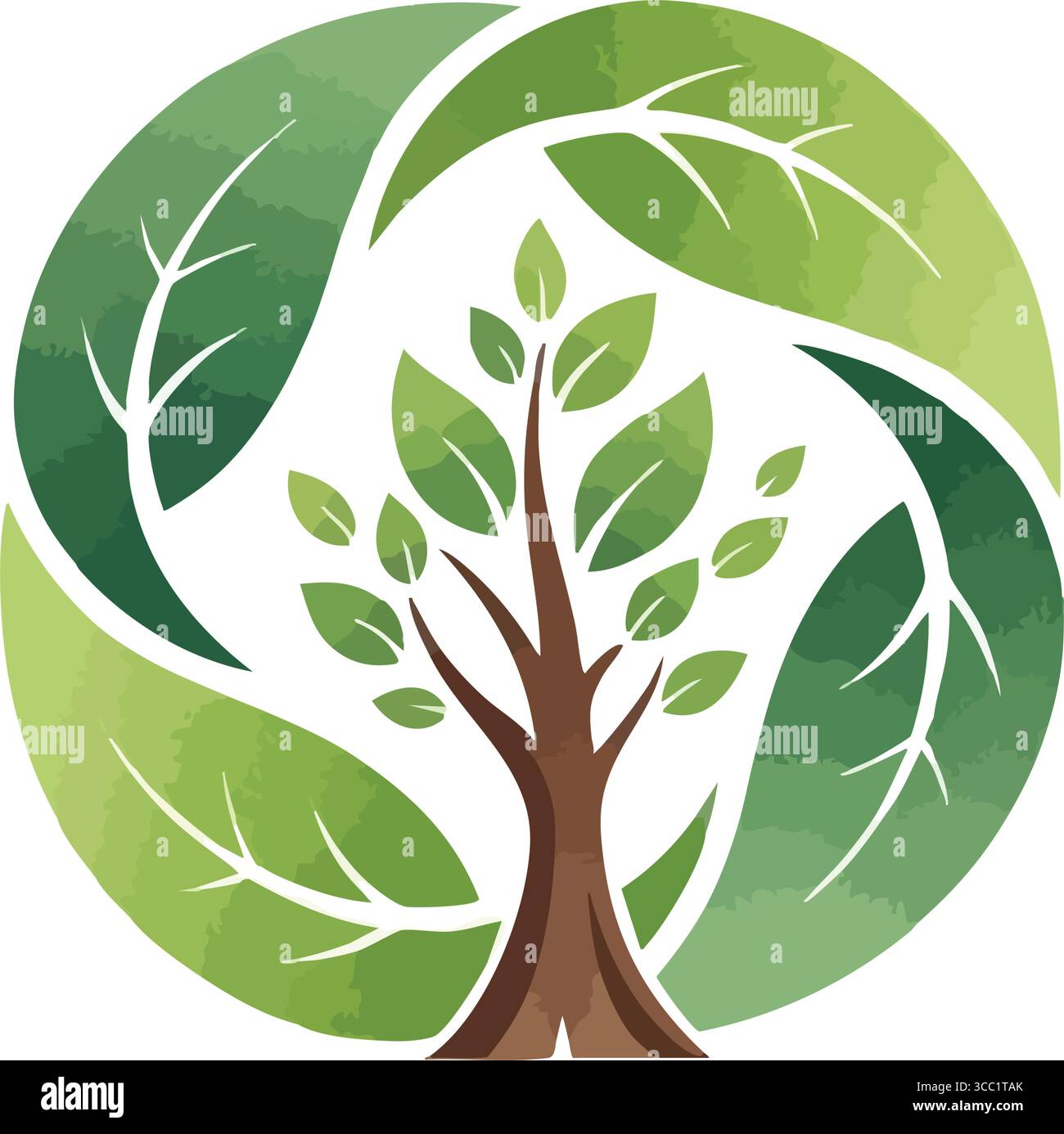 Thriving healthy tree Stock Vector Images - Alamy