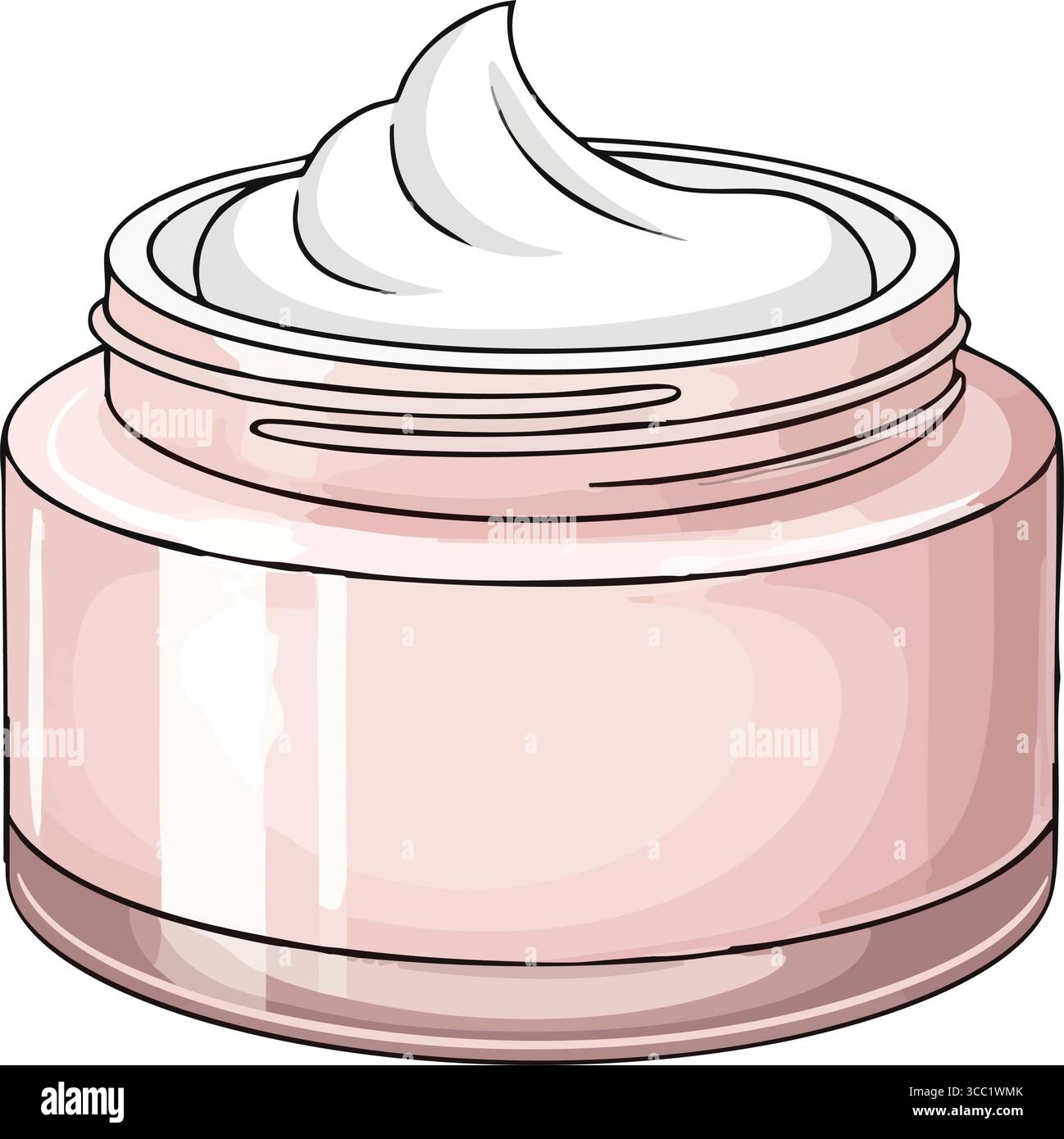Beauty Cream Jar Illustration. Artistic drawing of a luxurious skin ...