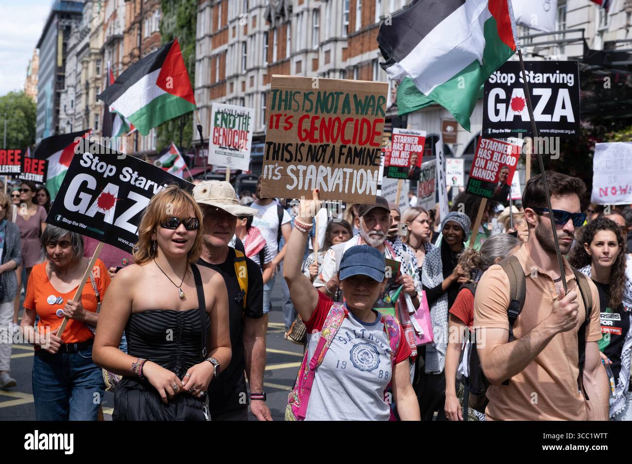 Westminster, London, UK. 9th Aug 2025. Protesters march from Russell ...