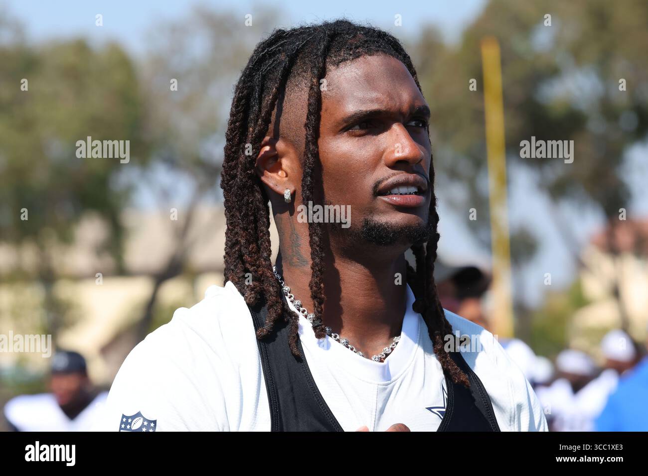 Dallas Cowboys wide receiver CeeDee Lamb (88) watches during a training ...