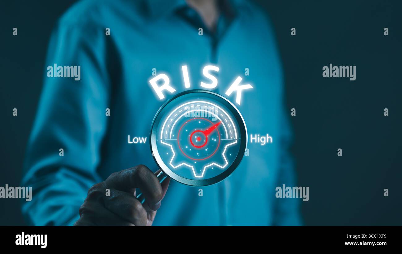 Enterprise risk management magnifying glass hi-res stock photography ...