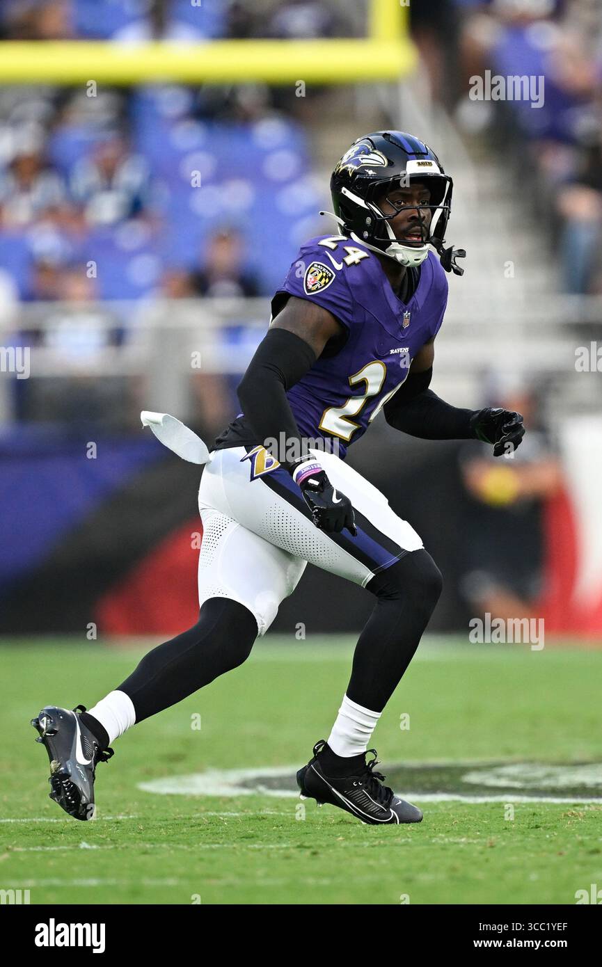 Baltimore Ravens safety Malaki Starks (24) in action during the first ...