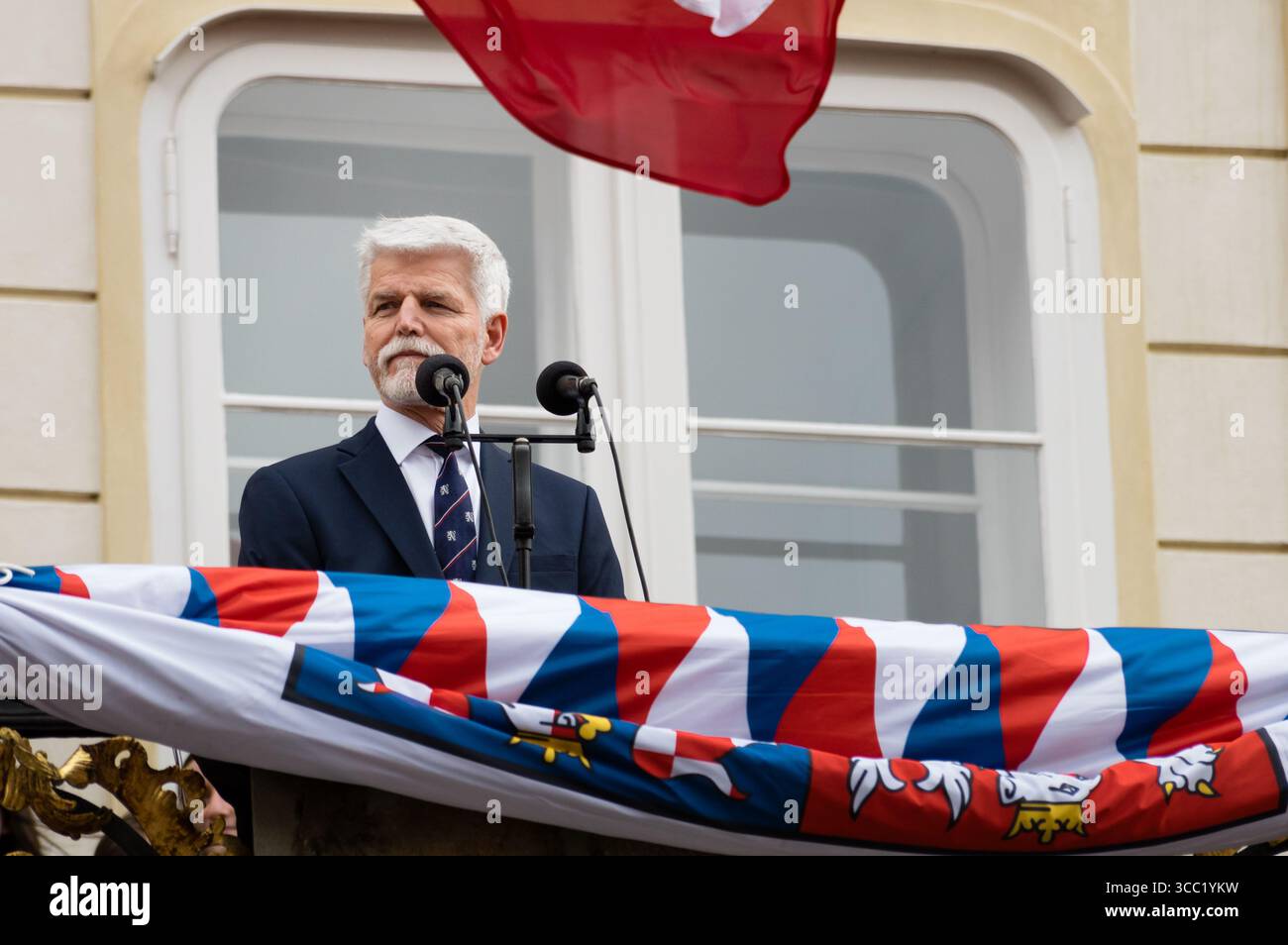 Czech President Petr Pavel delivering speech after his inauguration at ...