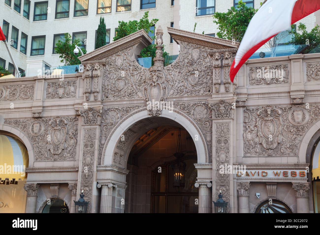 Famous Beverly Hills hotel at Rodeo Drive fancy shops and stores in ...