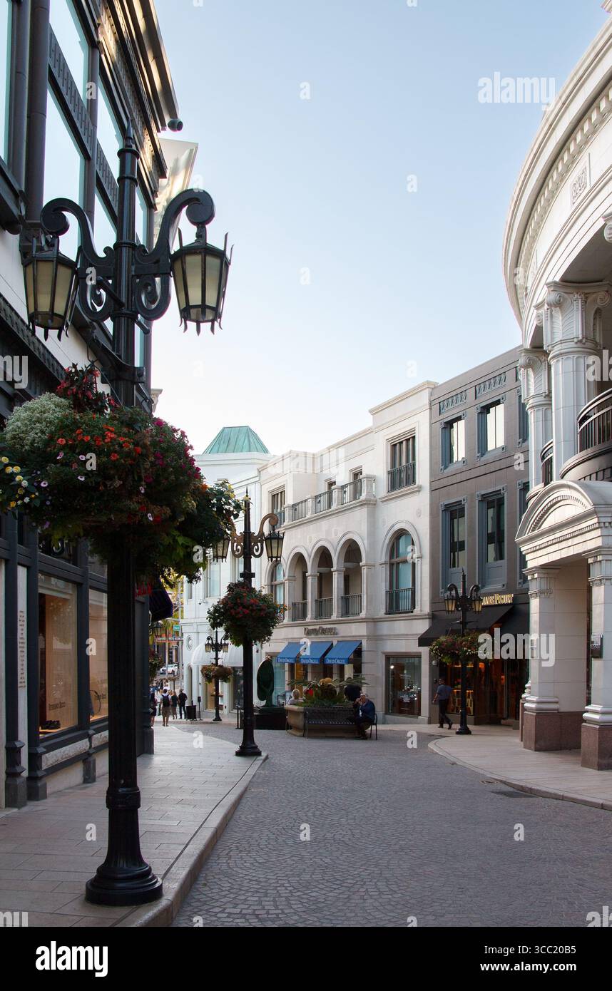 The Rodeo Drive fancy shops and stores in Beverly Hills Los Angeles ...