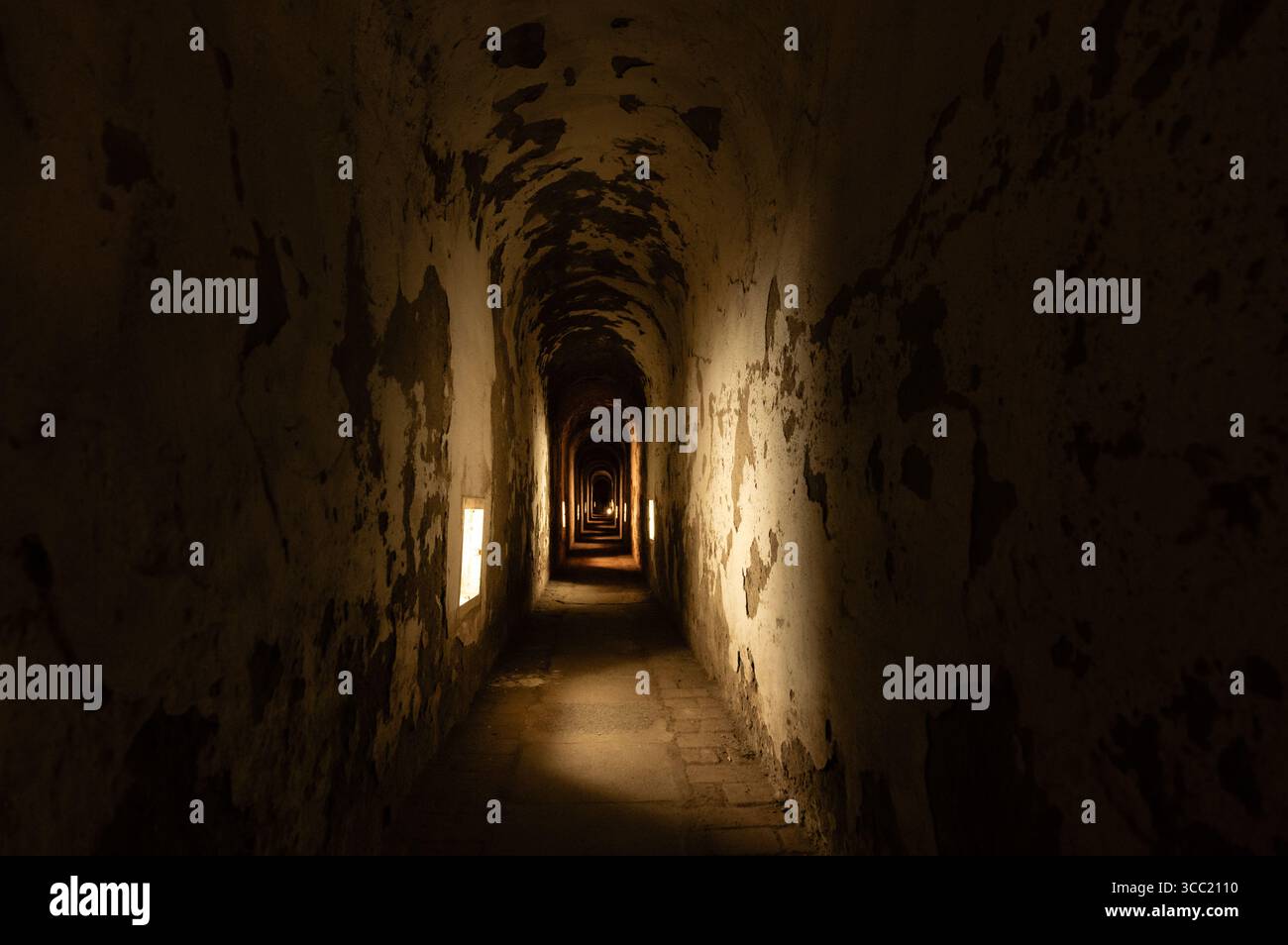 Tunnel running through the Small Fortress, which served as a Prague ...