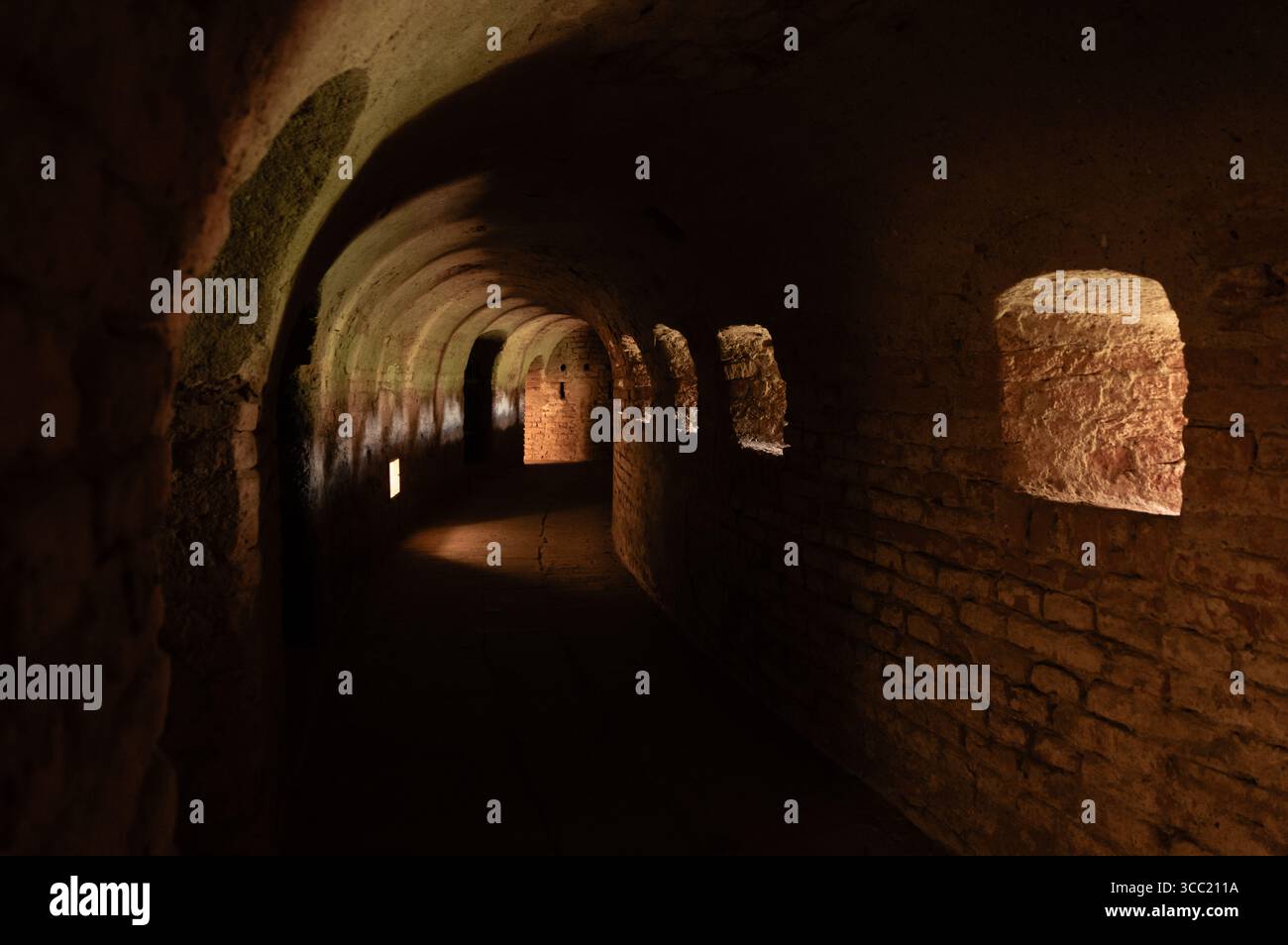 Tunnel running through the Small Fortress, which served as a Prague ...
