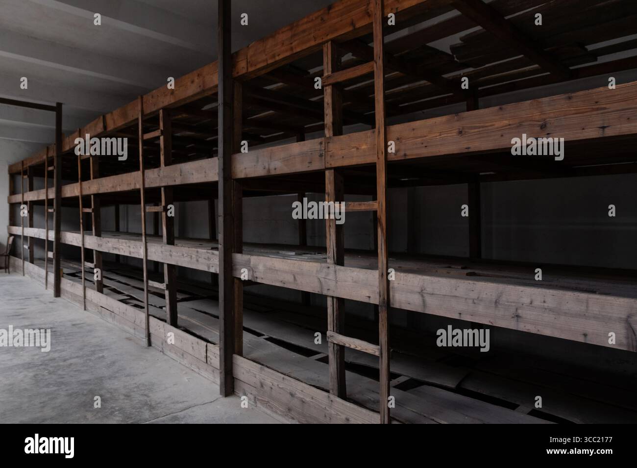 Wooden bunk beds in mass prison cells in the Small Fortress, which ...