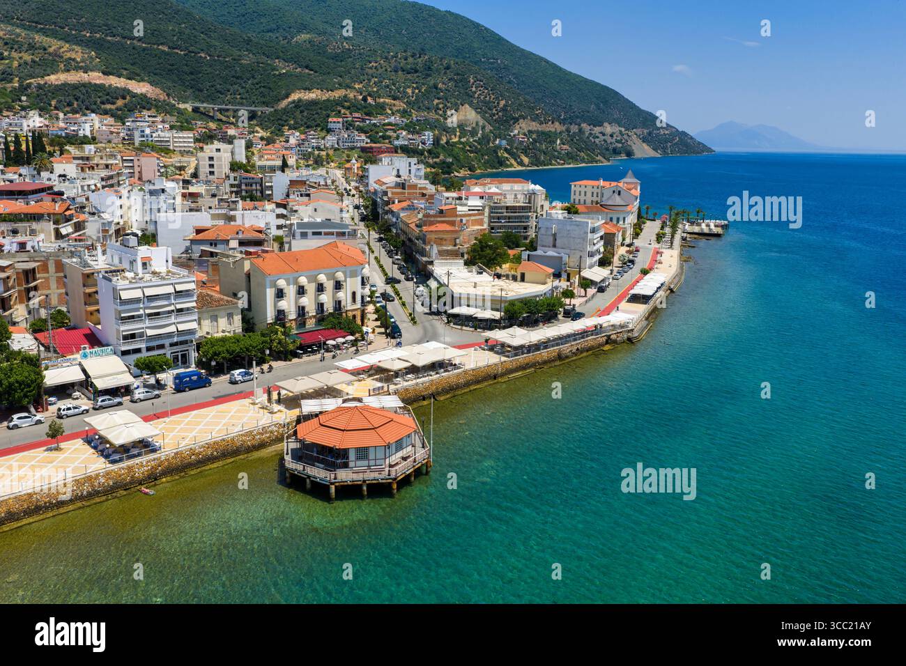 Loutra Edipsou, Evia, Greece – June 17, 2025: Aerial view of the ...