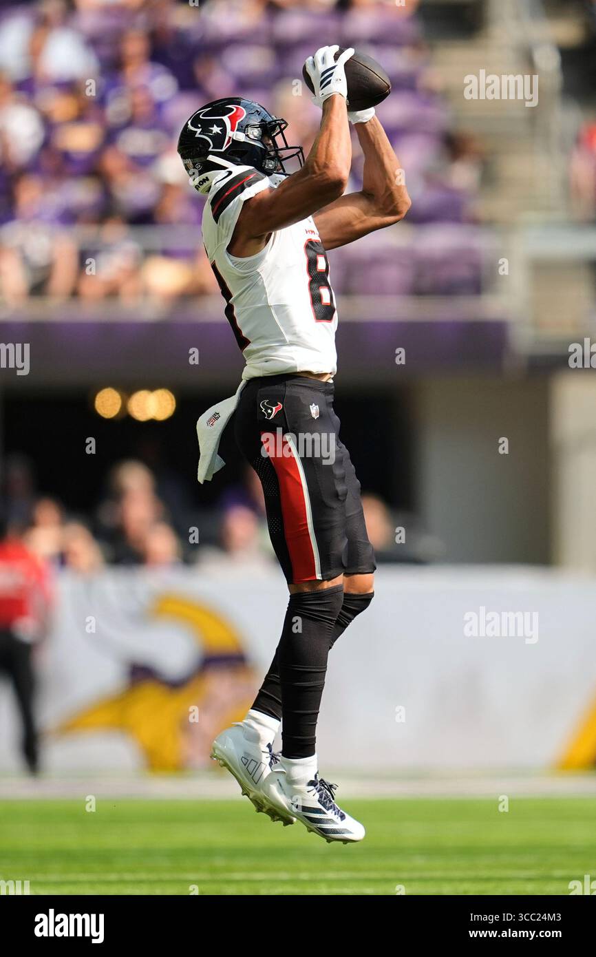 Houston Texans wide receiver Jayden Higgins catches a pass during the ...