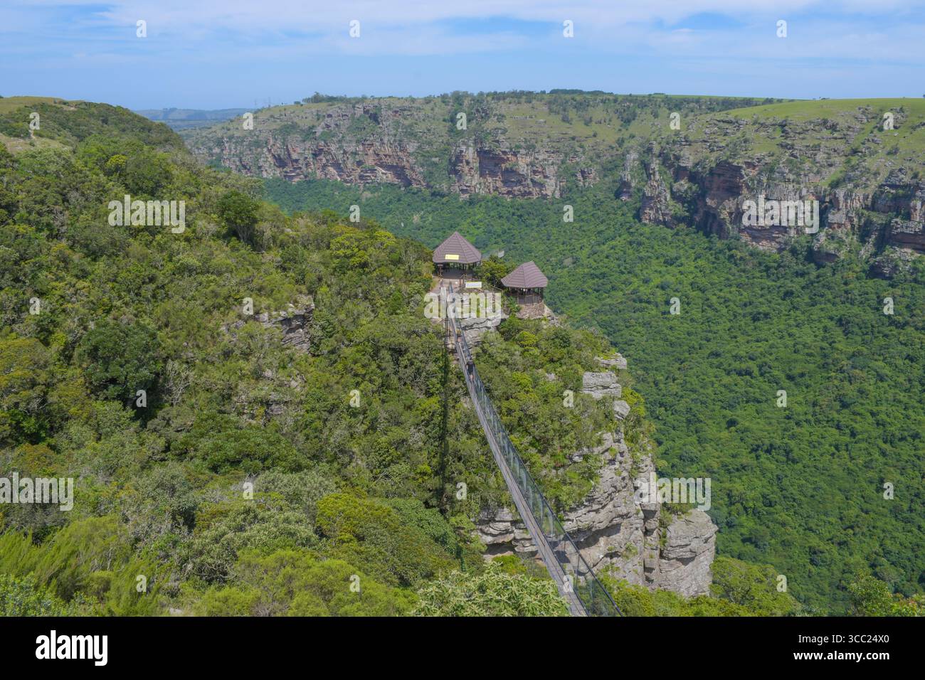 Lake Eland Nature reserve in Oribi gorge with a hanging suspension ...