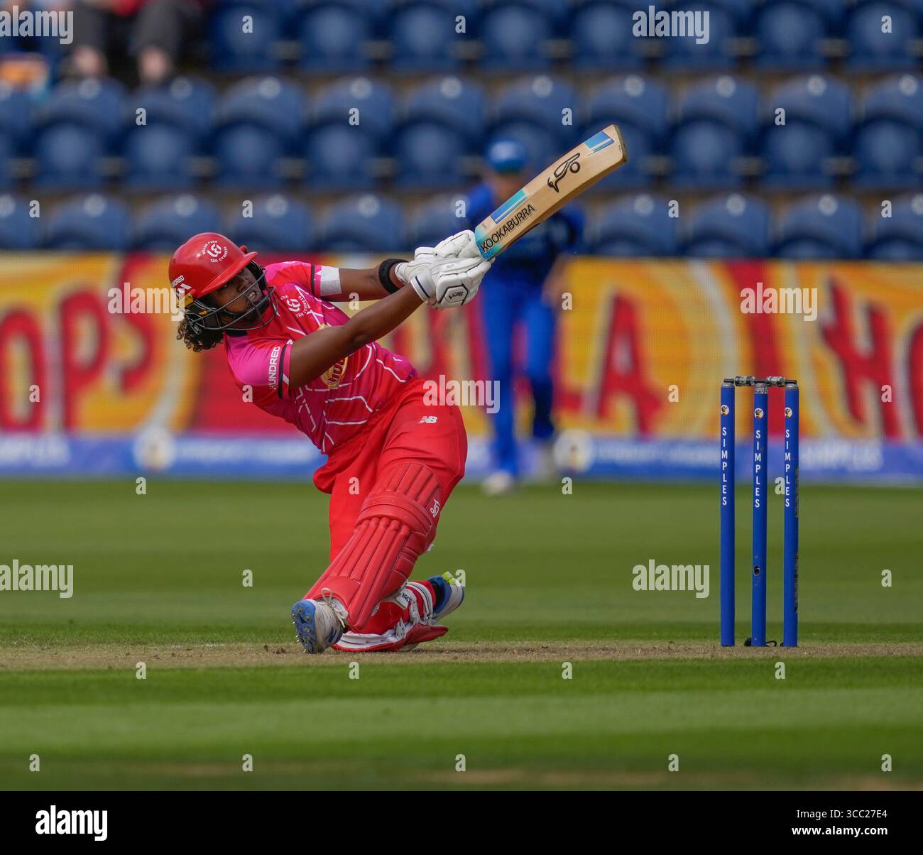 Cardiff,UK, 09 Aug 2025 Hayley Matthews of Welsh Fire hits a four ...