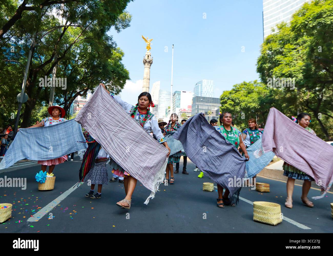 Mexico City, Mexico. 09th Aug, 2025. Indigenous women take part during ...