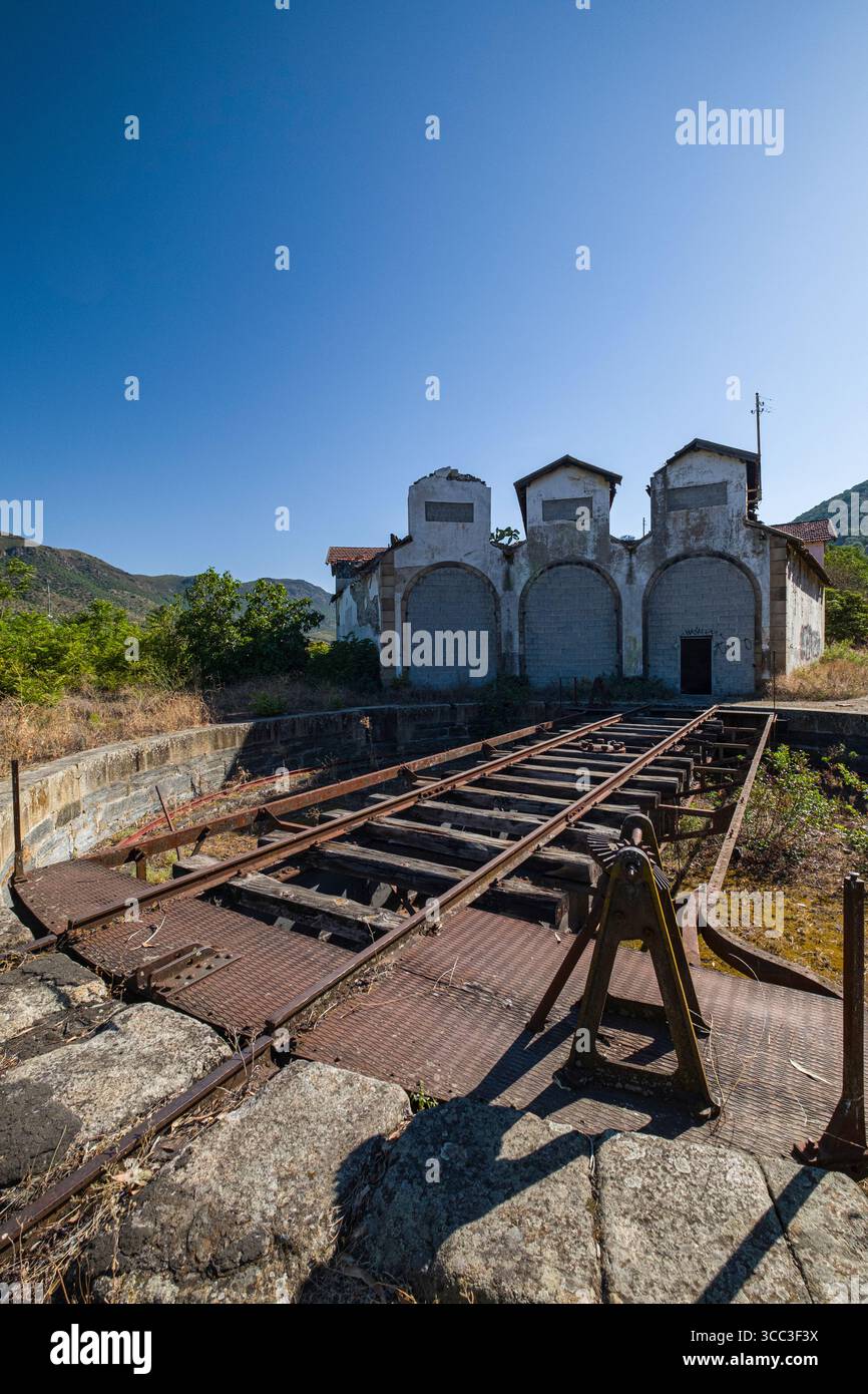 Railway roundhouse at the Historic Barca d’Alva Train Station a closed ...