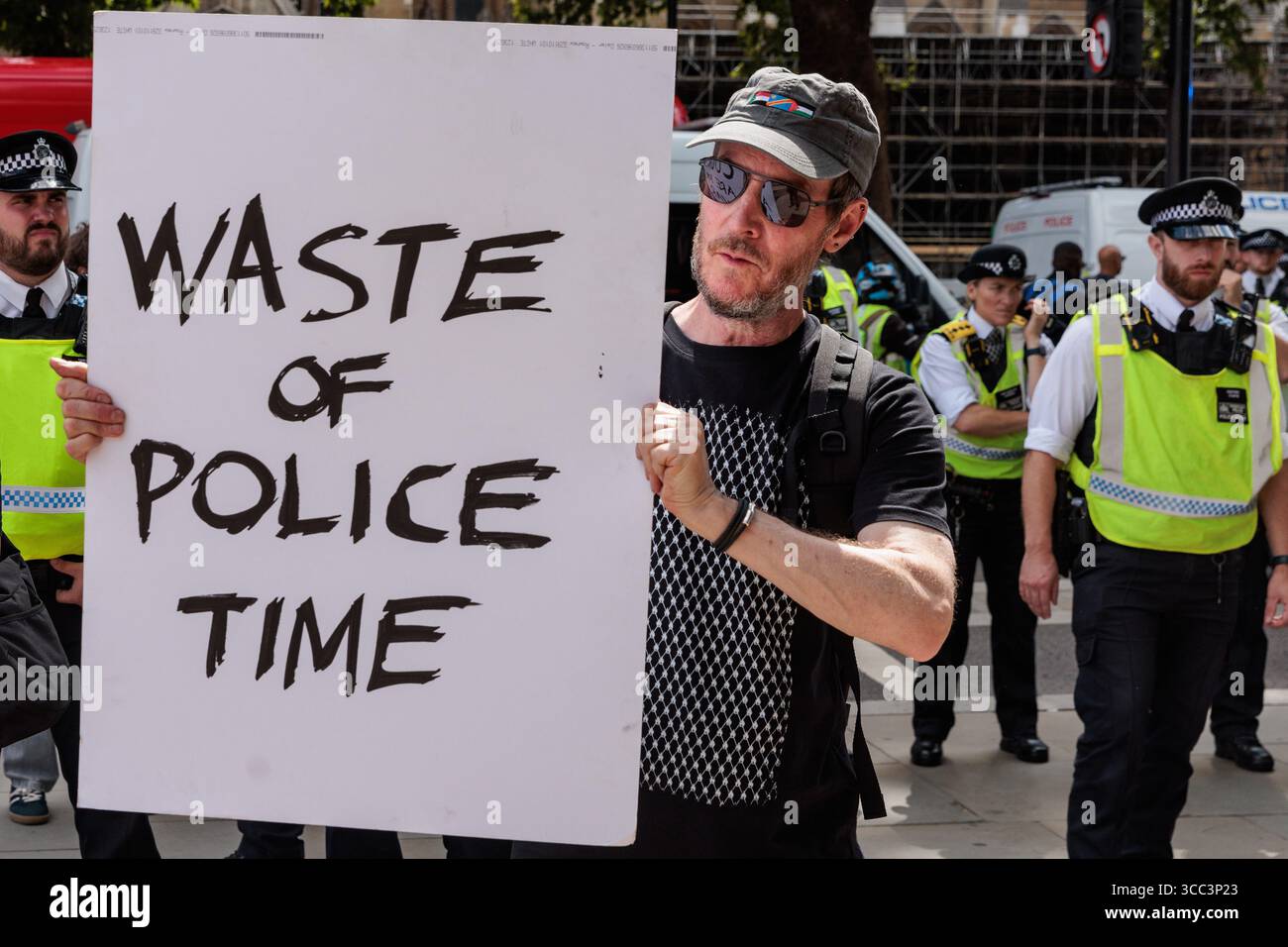 London, UK. 9th August, 2025. Robert Del Naja of Massive Attack holds a ...