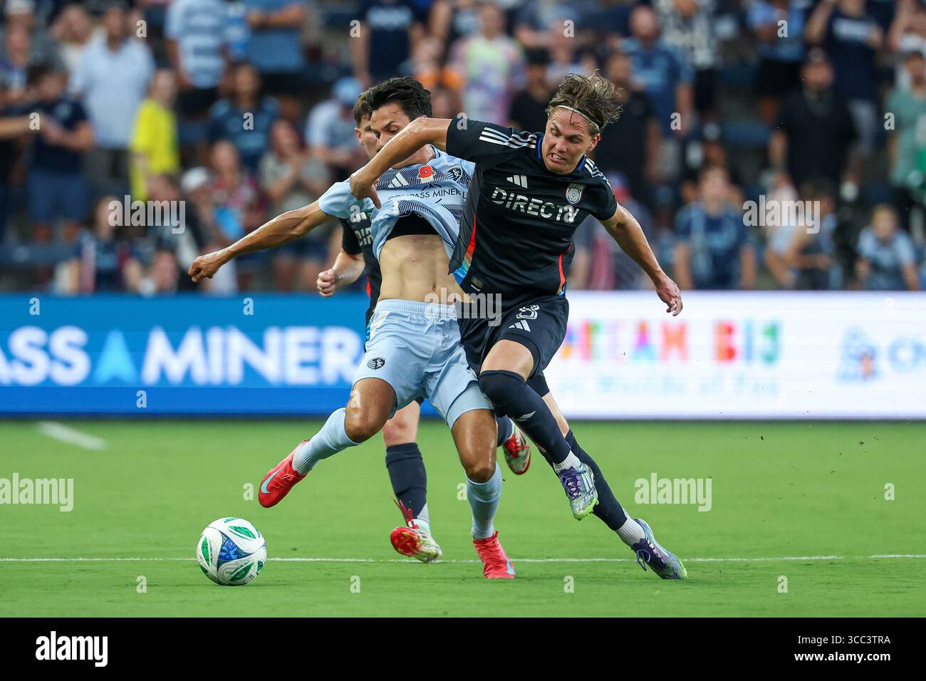 August 9, 2025: Sporting Kansas City midfielder Daniel Salloi (10) and ...