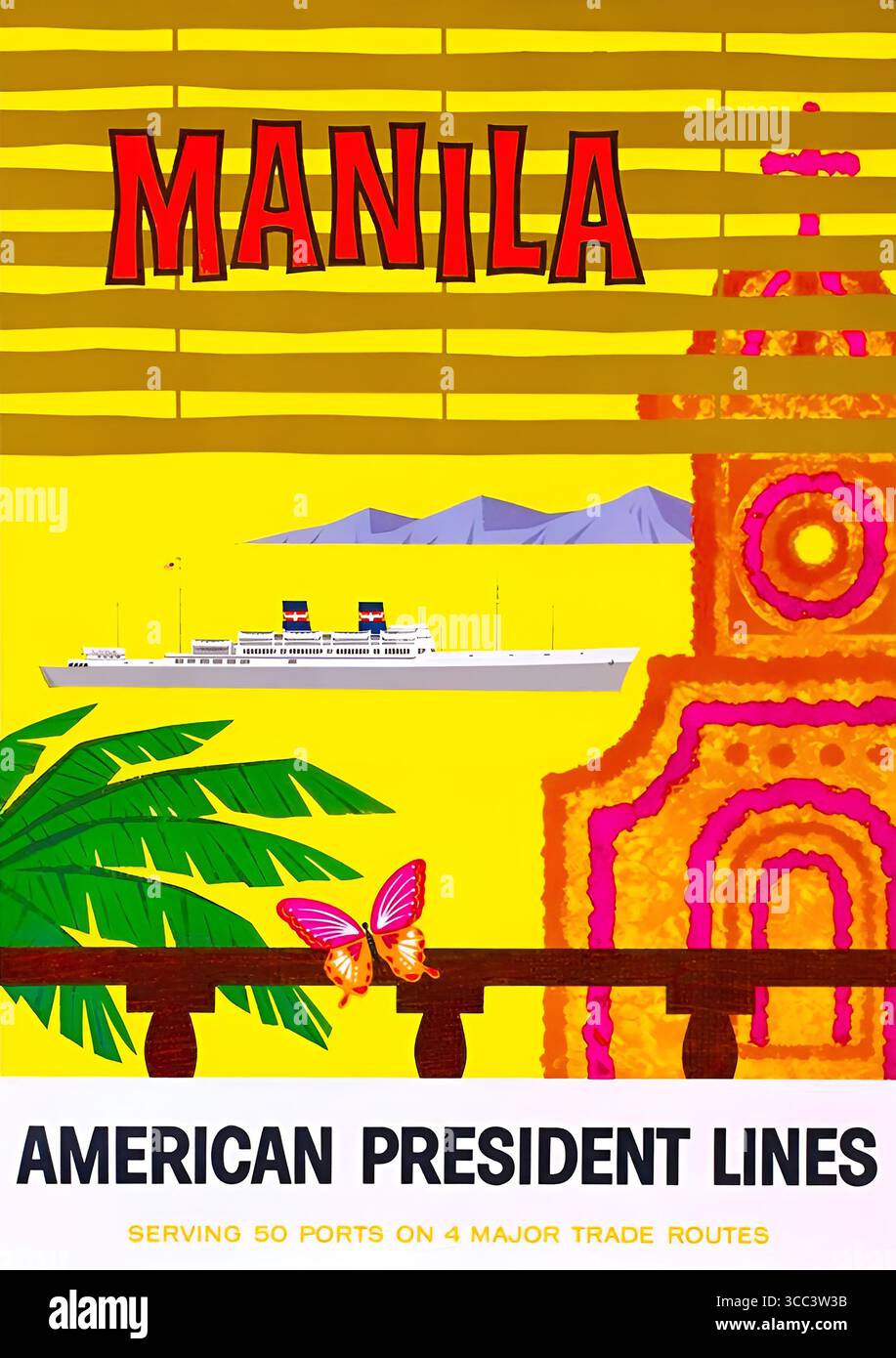 A gorgeous 1960 vintage travel poster for the Manila in the Philippines ...
