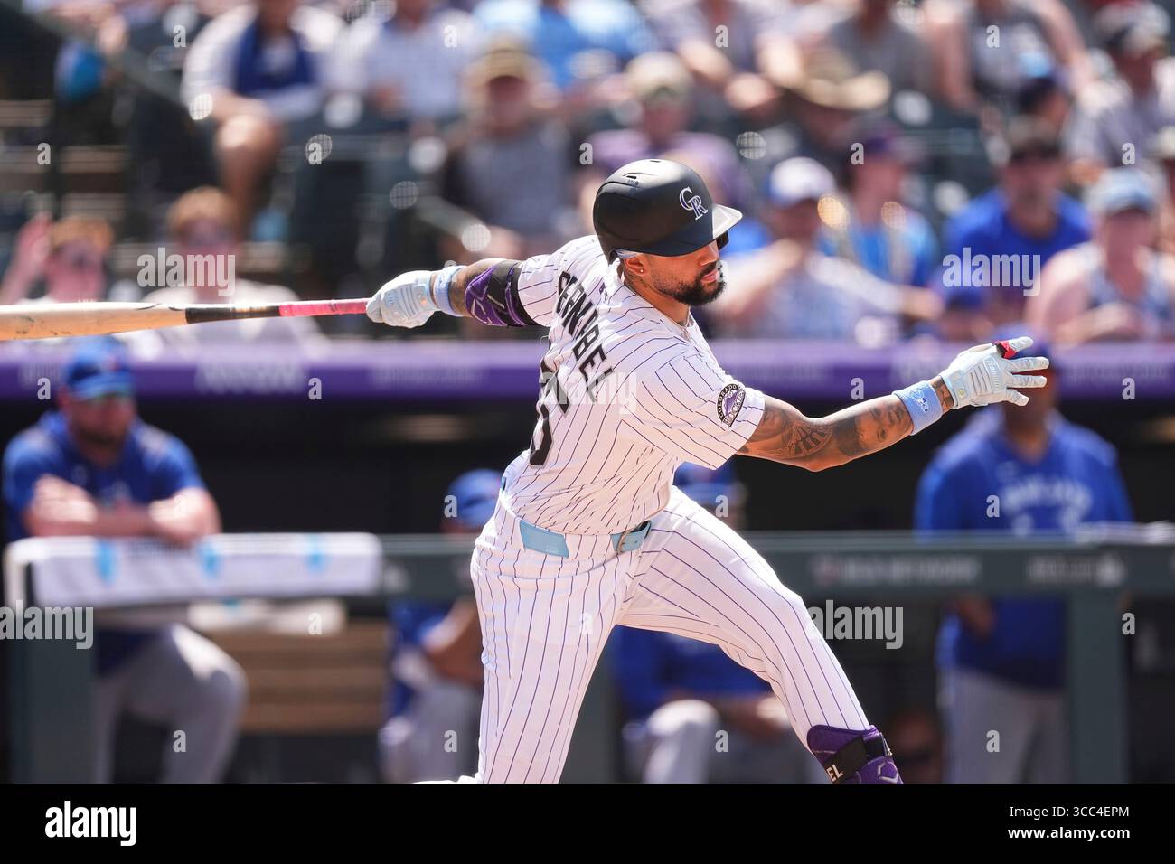 Colorado Rockies first baseman Warming Bernabel (25) in the sixth ...