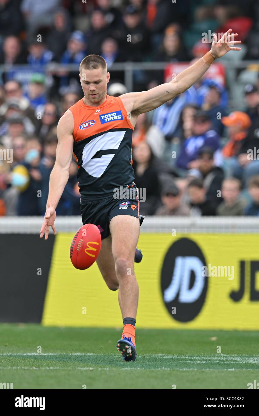 GWS Giants Harry Himmelberg in action during the AFL Round 22 between ...