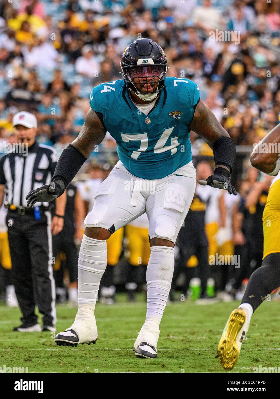 August 9, 2025: Jacksonville Jaguars offensive tackle Fred Johnson (74 ...