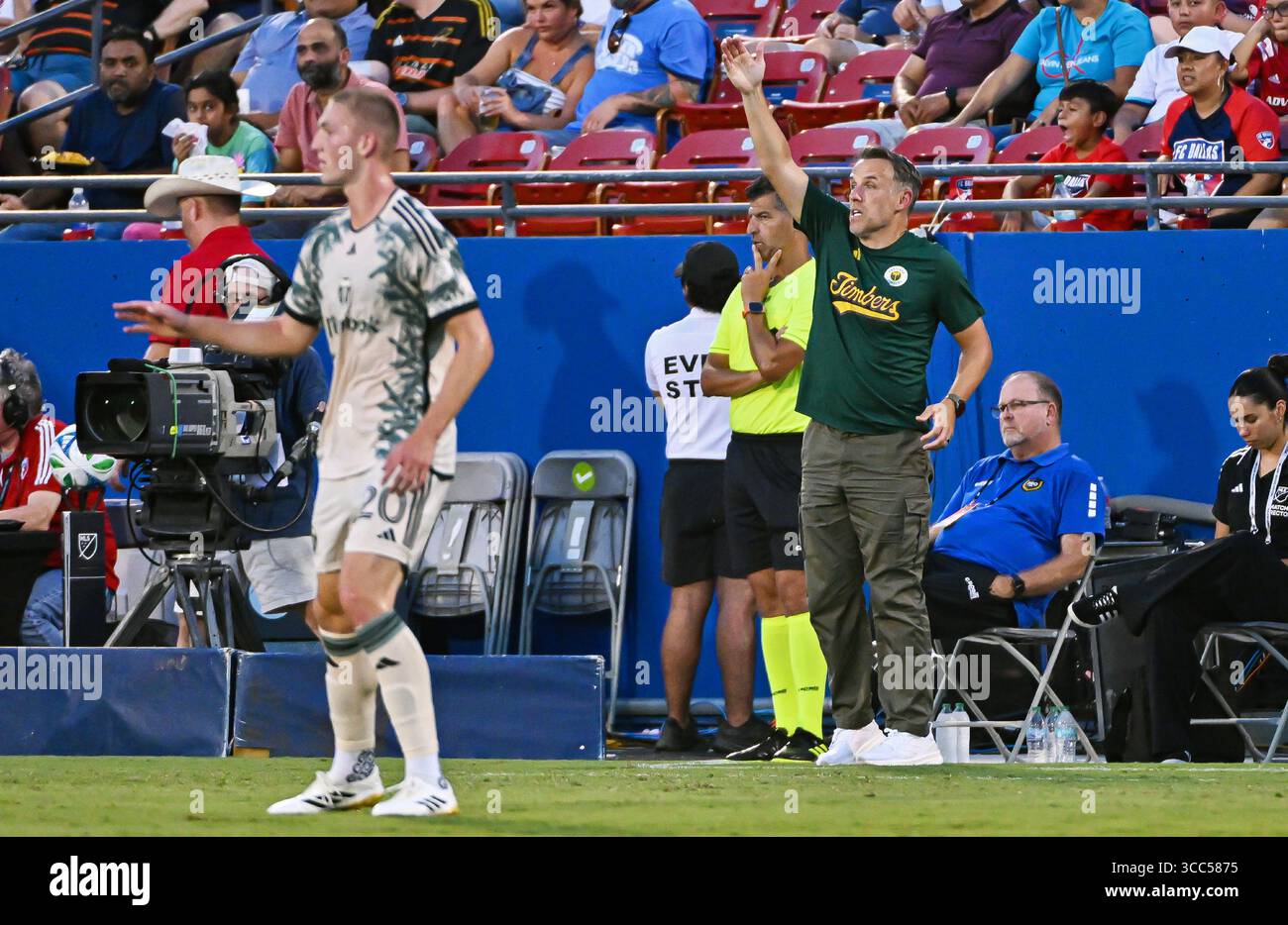 August 9, 2025: Portland Timbers coach Phil Neville watches from the ...