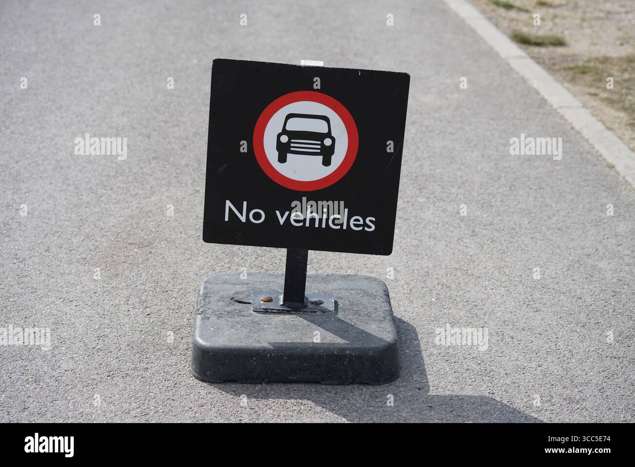 No Vehicles Sign on a Pedestrian Pathway Outdoors in a Public Area ...