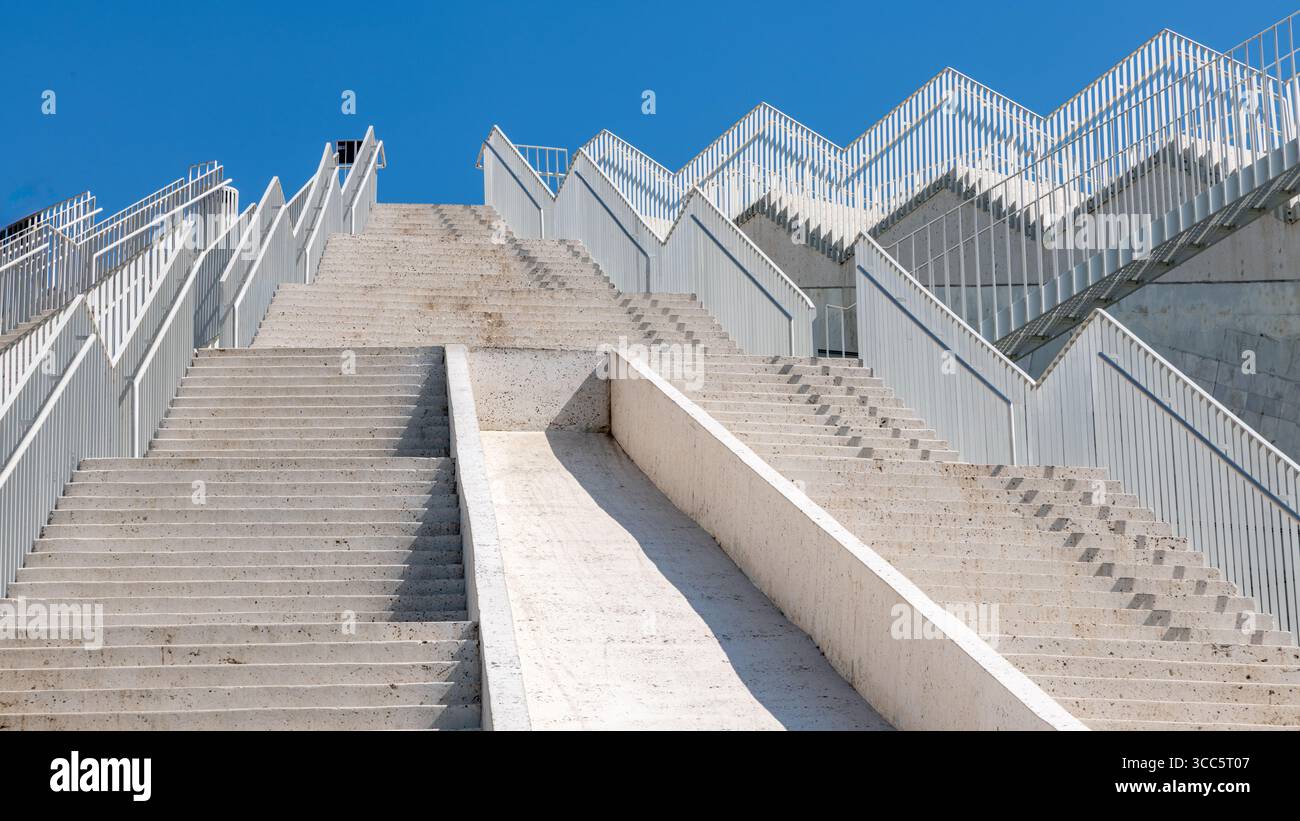 The modern Pyramid of Tirana in the downtown area of the Albanian ...