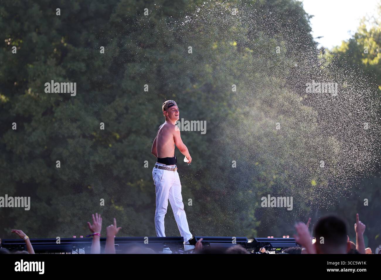 Hungarian rapper Pogány Induló performs at Sziget Festival 2025 in ...