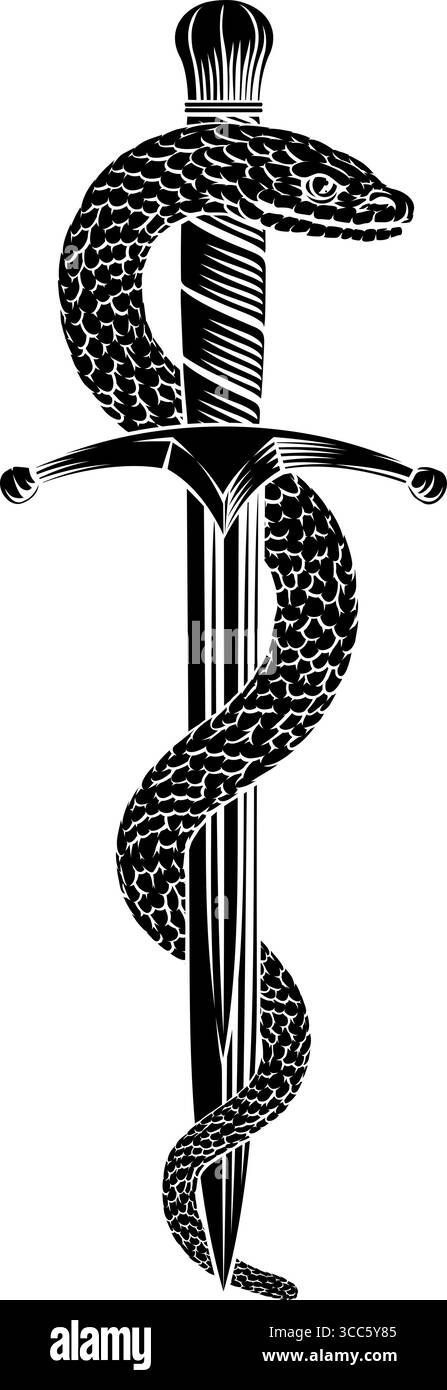 Vintage snake etching Cut Out Stock Images & Pictures - Alamy