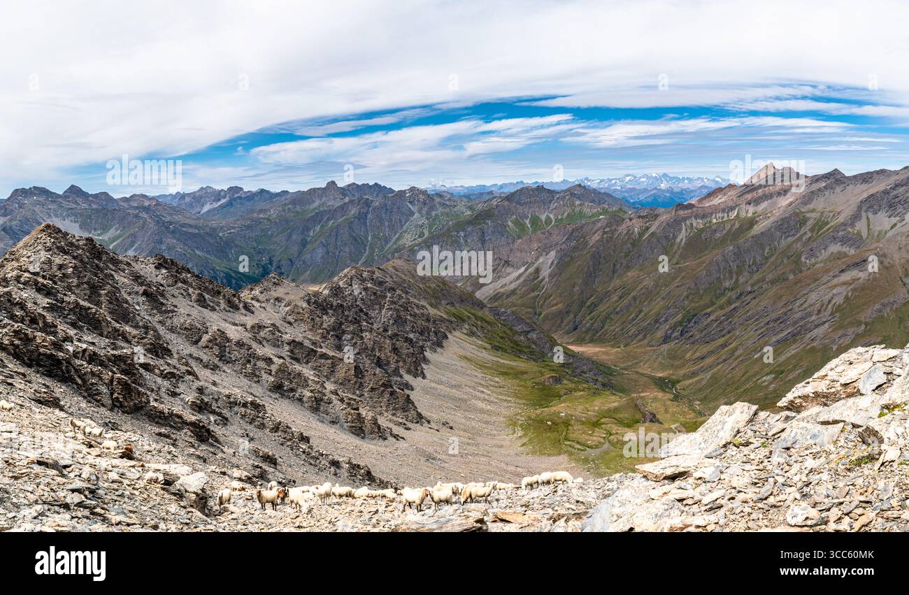 Monviso with the Dado di Vallanta, iconic mountains of the Cottian Alps ...